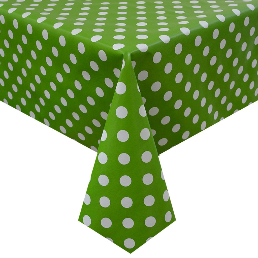 Green Polka Dot Vinyl Table Cover