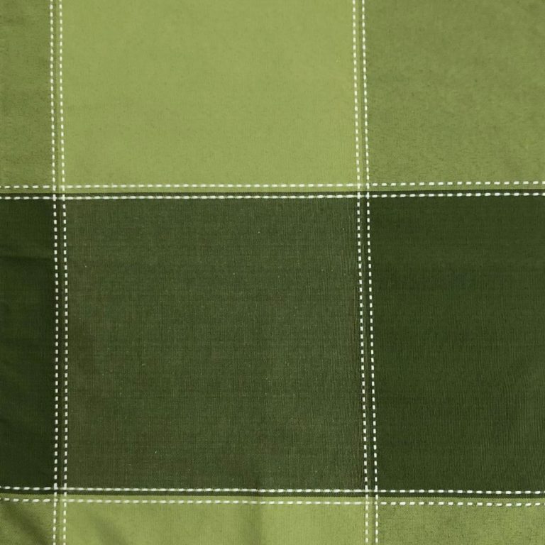 Green Checked Fabric Tablecloth