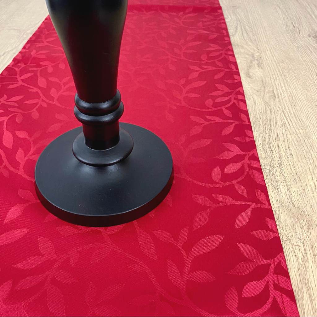 Leaf Print Table Runner | Modern Table Runner | Red Runner